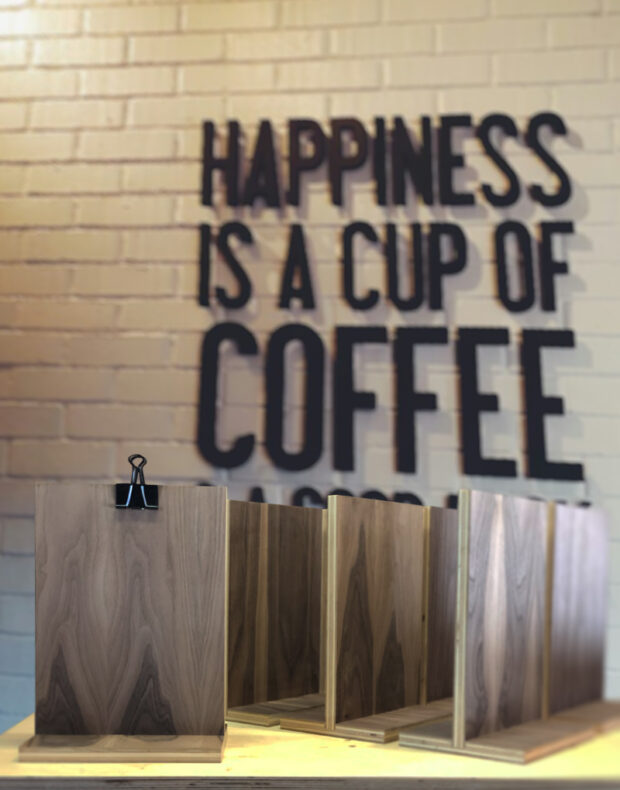 Walnut Simple Wood Sign Holders - Lit Modern Designs